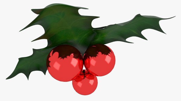 3D holly decoration model - TurboSquid 1643641