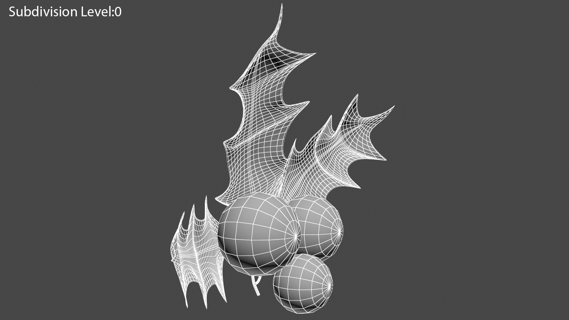 3D holly decoration model - TurboSquid 1643641