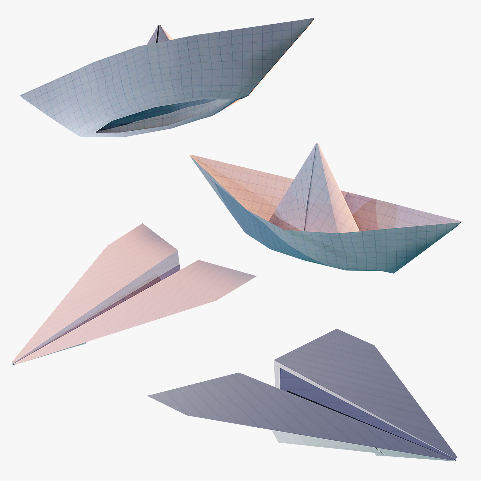 3d model paper airplane ship