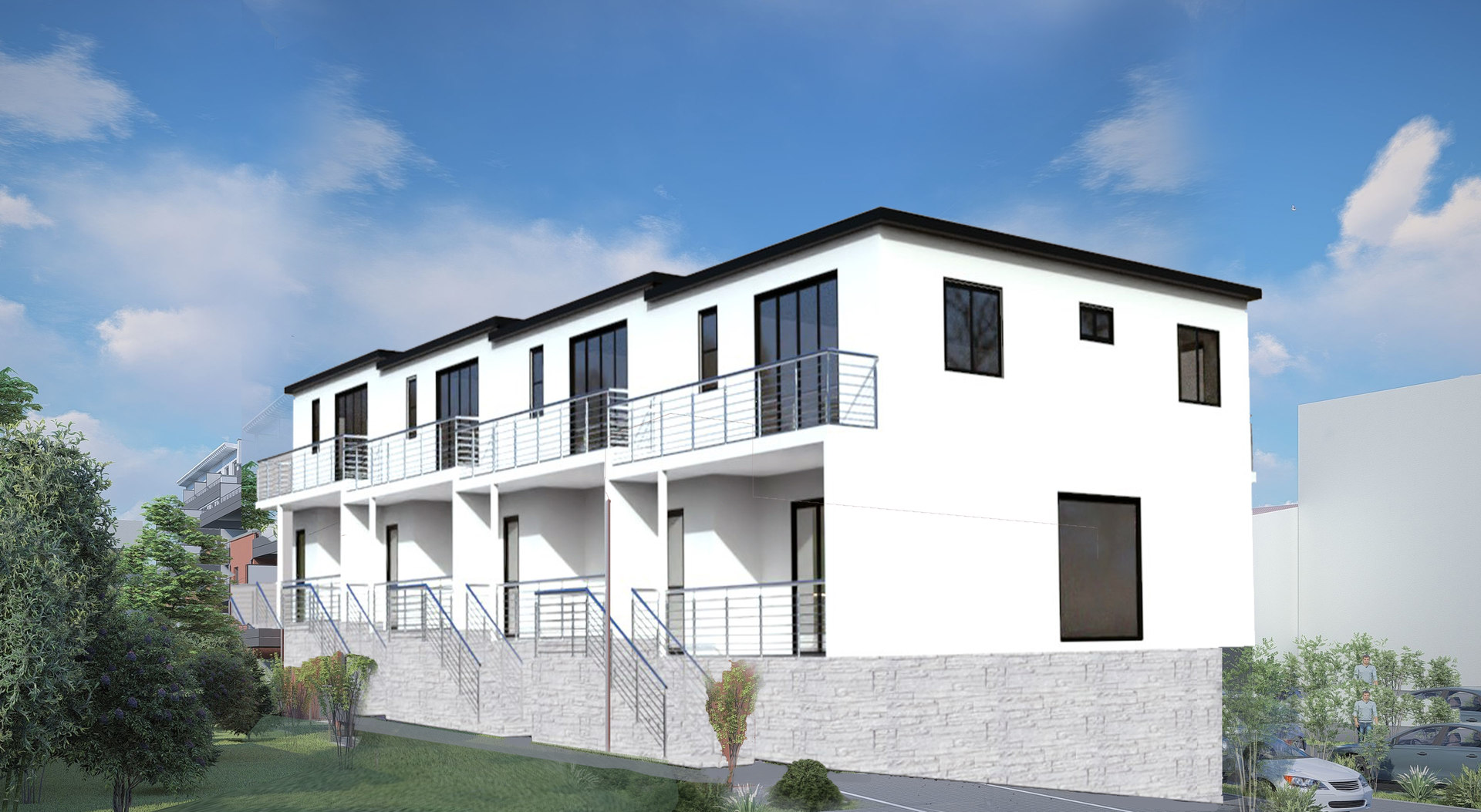 Modern townhouse drawnings 3D model - TurboSquid 1644336