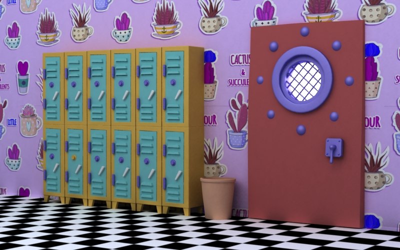 3D cartoon classroom trash big - TurboSquid 1645394