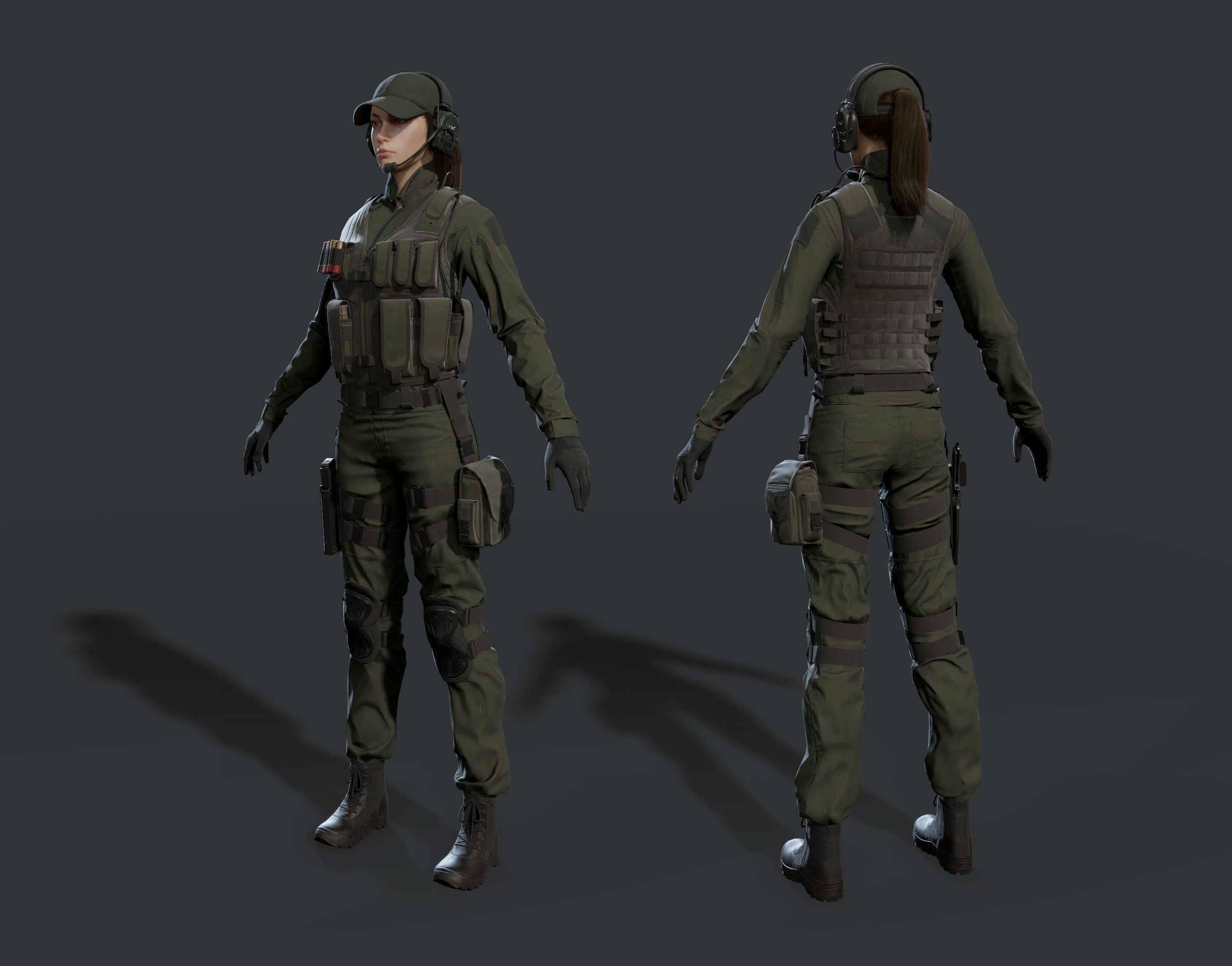 3D army girl - TurboSquid 1646348