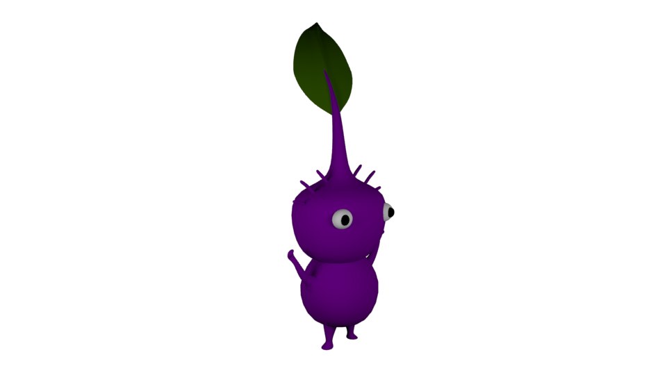 3D purple leaf pikmin - TurboSquid 1646400