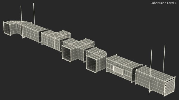Ventilation shaft square components 3D model - TurboSquid 1647420