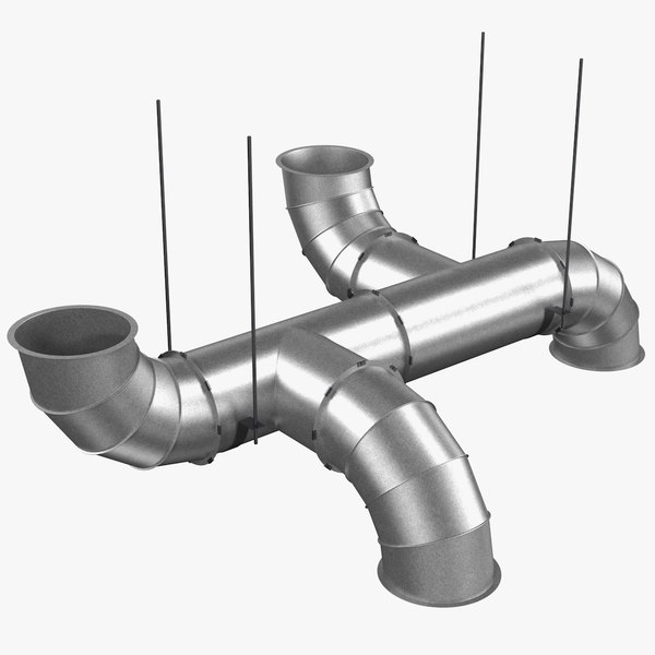 Air ventilation pipe systems 3D model - TurboSquid 1646485
