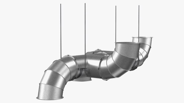 Air ventilation pipe systems 3D model - TurboSquid 1646485