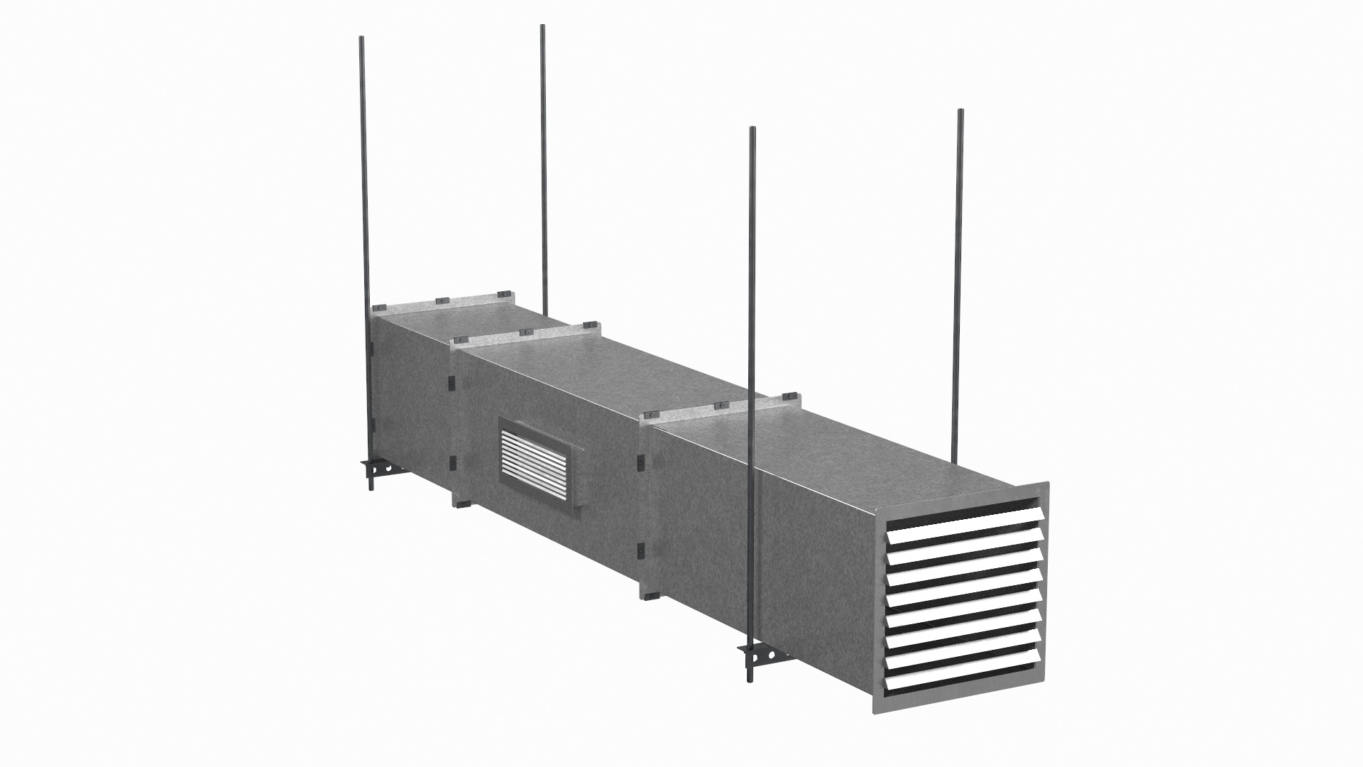 Aluminium square air duct 3D model - TurboSquid 1646552