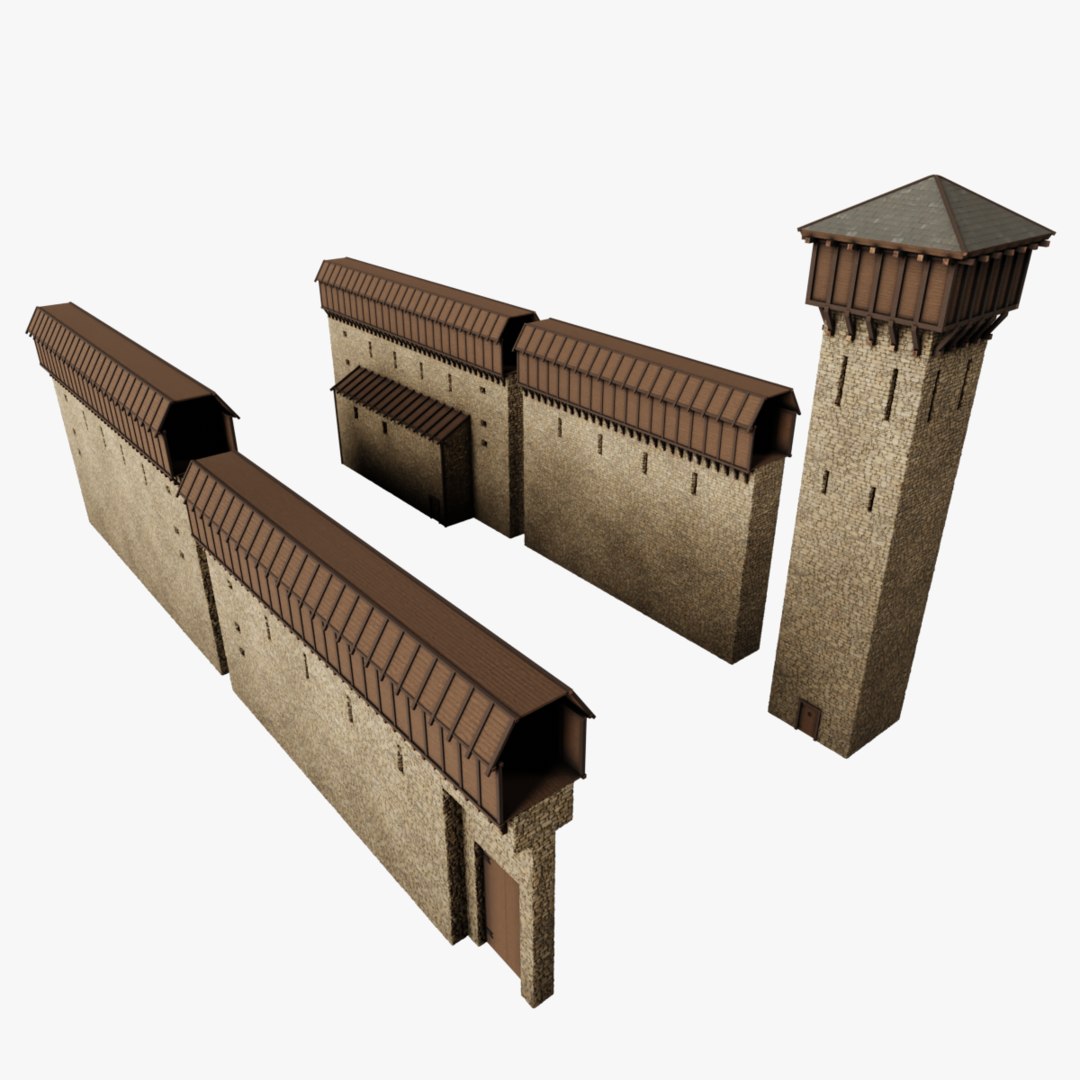 Medieval fortification pack wall 3D model - TurboSquid 1646678