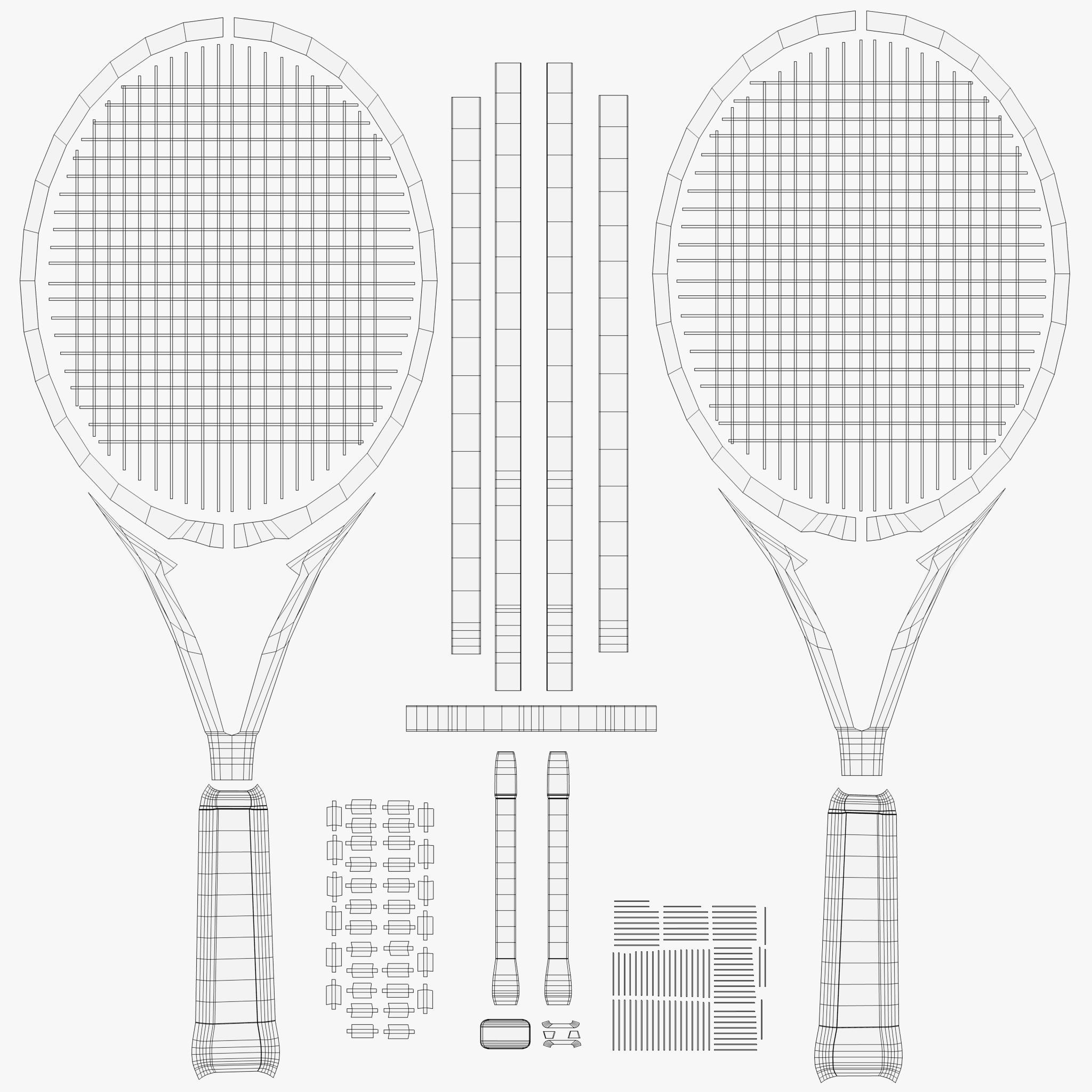 3d model tennis racket
