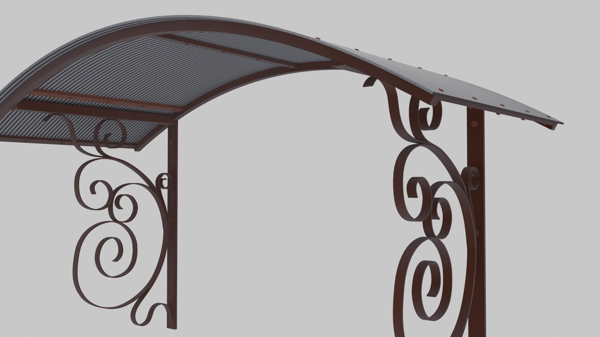 Wrought iron canopy 2 3D model - TurboSquid 1647241