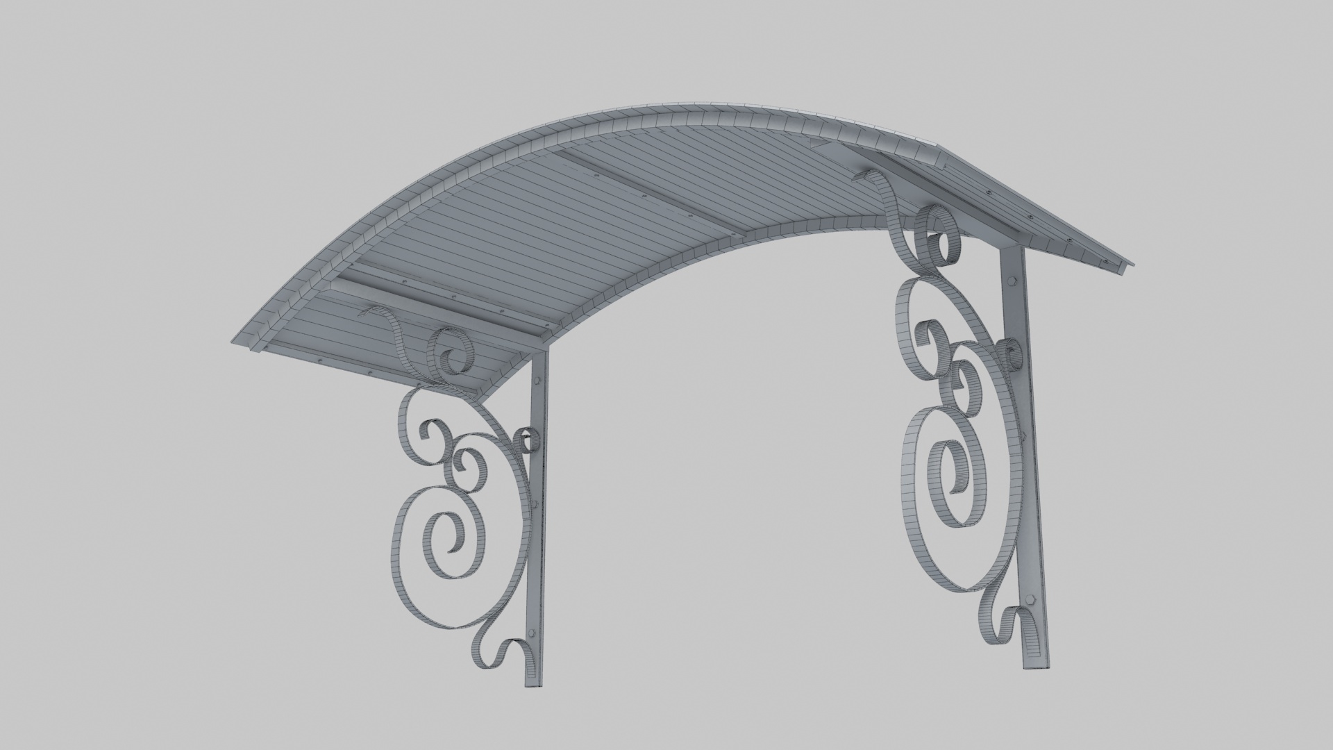 Wrought iron canopy 2 3D model - TurboSquid 1647241