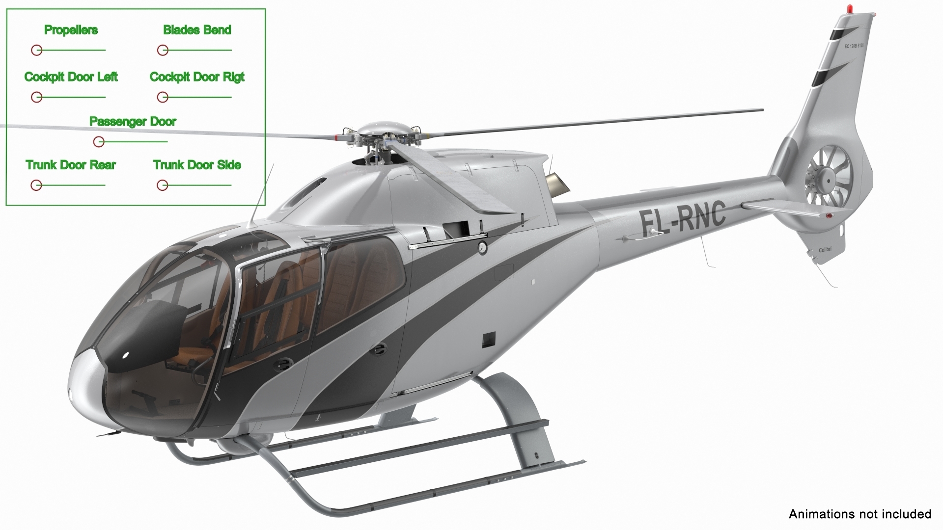 Airbus h120 lightweight helicopter 3D model - TurboSquid 1647358