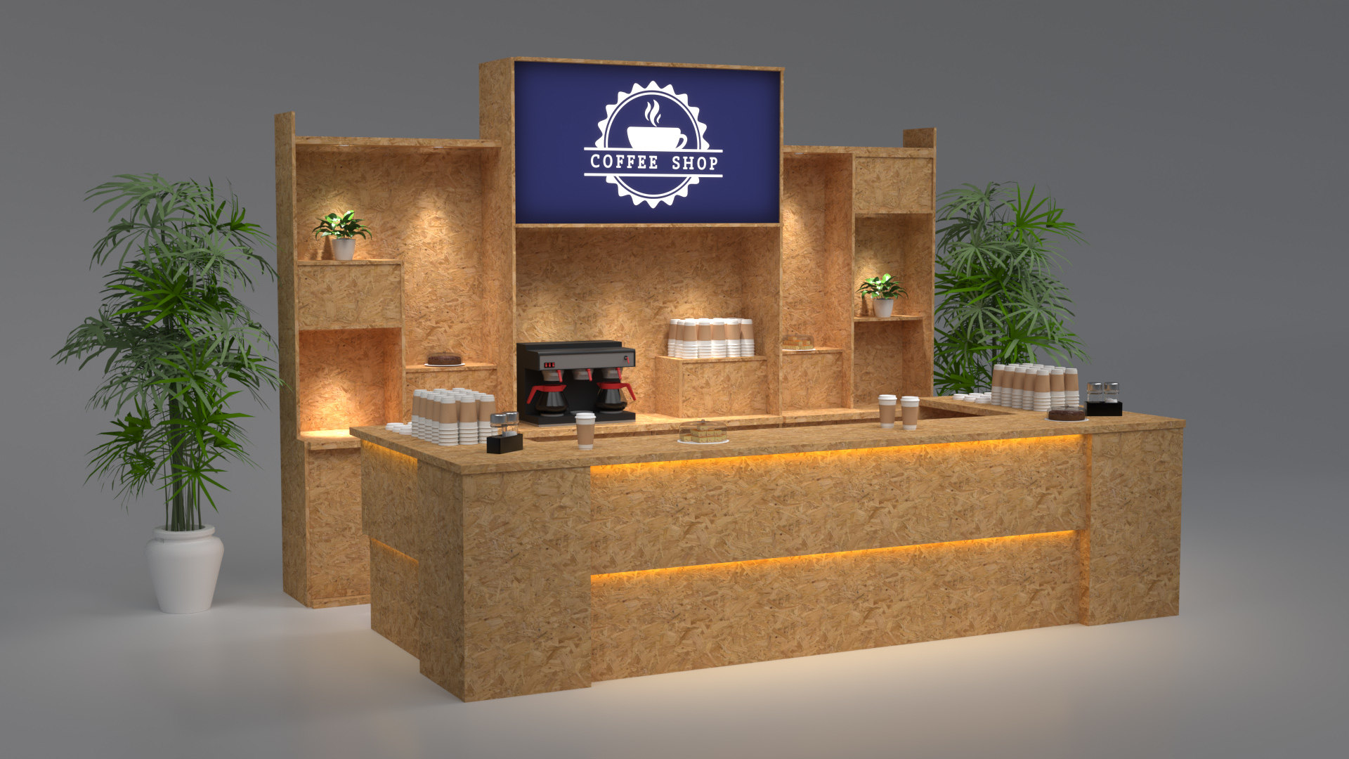 OSB Coffee Shop Bar Modelo 3D - TurboSquid 1647981