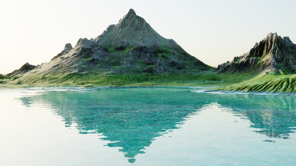 3D model lake mountains terrain - TurboSquid 1648046