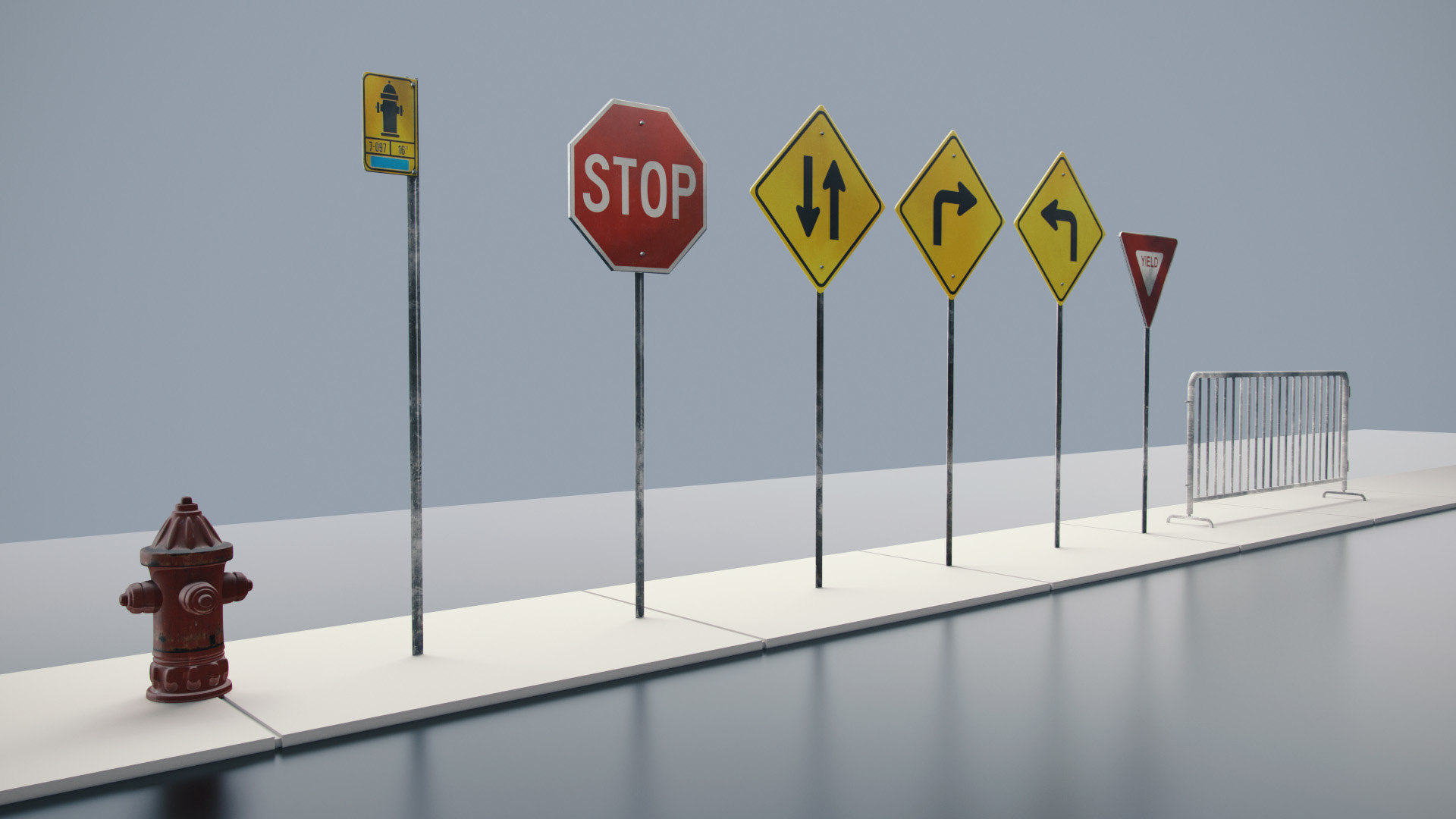 3D road signs props - TurboSquid 1648340