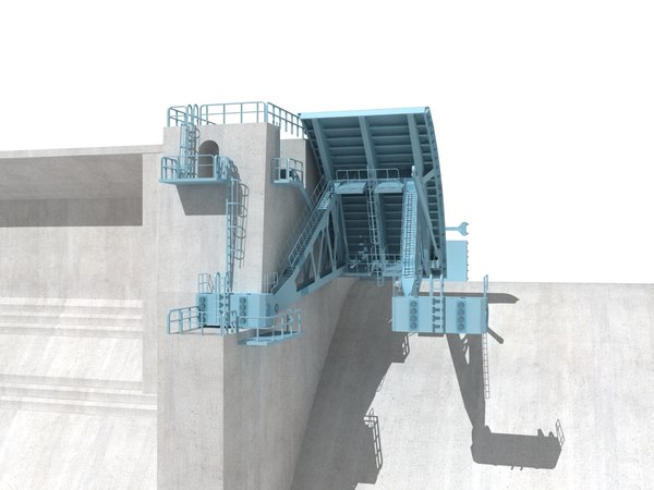 Dam sluice gate 3D model - TurboSquid 1649429
