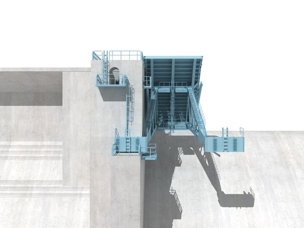 Dam sluice gate 3D model - TurboSquid 1649429