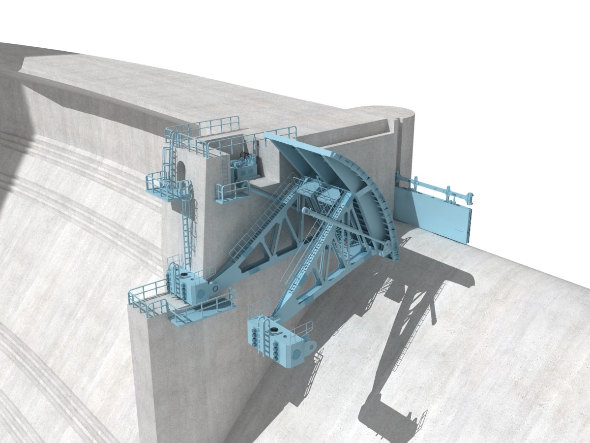Dam sluice gate 3D model - TurboSquid 1649429