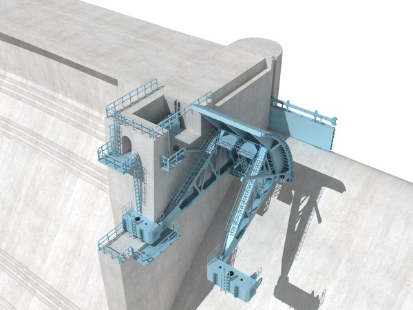 Dam sluice gate 3D model - TurboSquid 1649429
