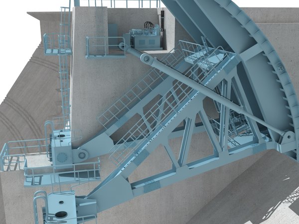 Dam sluice gate 3D model - TurboSquid 1649429