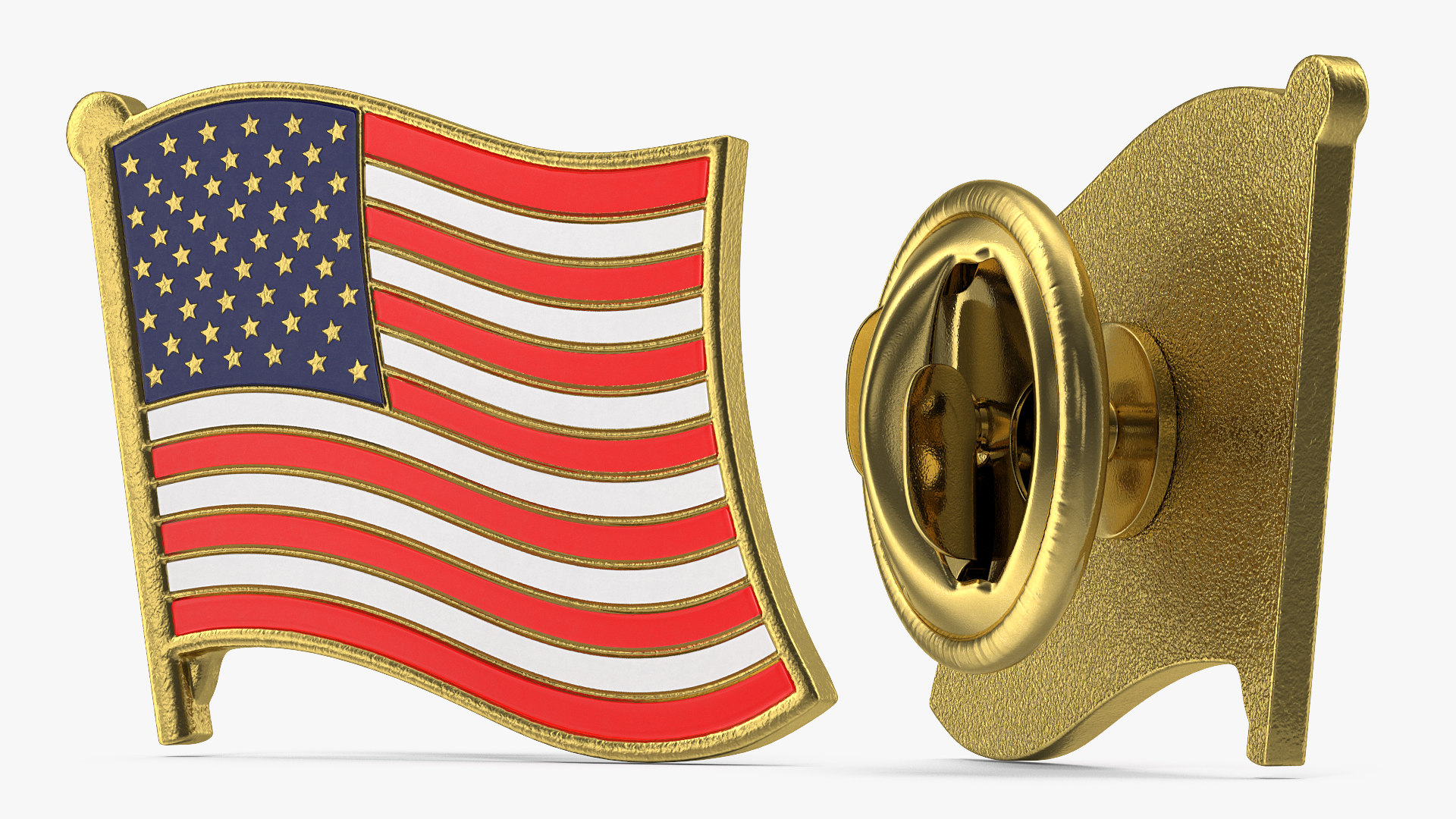 3D usa flag lapel pin - TurboSquid 1648915