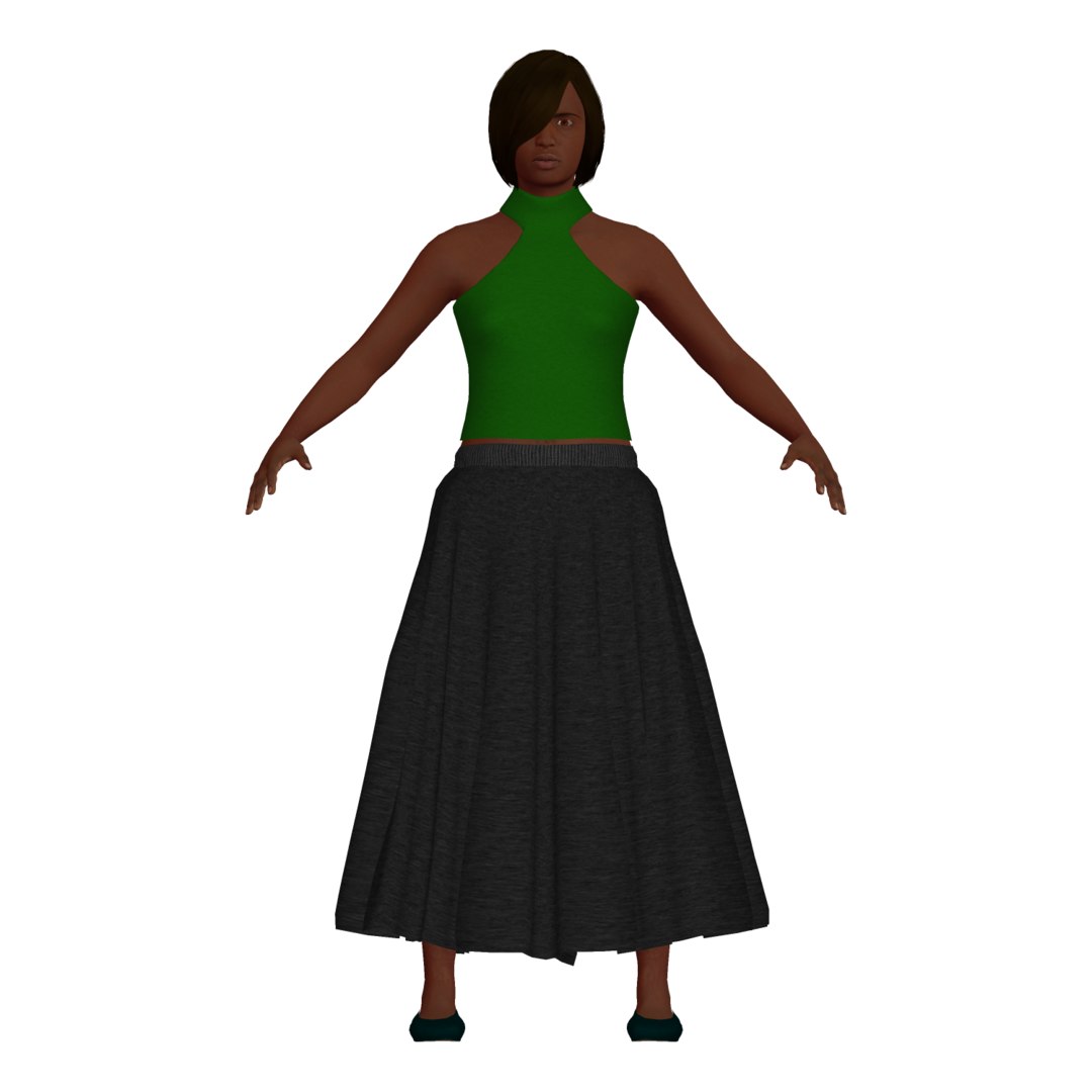 3d African American Girl Long Model Turbosquid 1648954