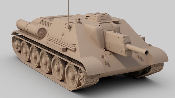 ww2 su 122 assault 3d fbx