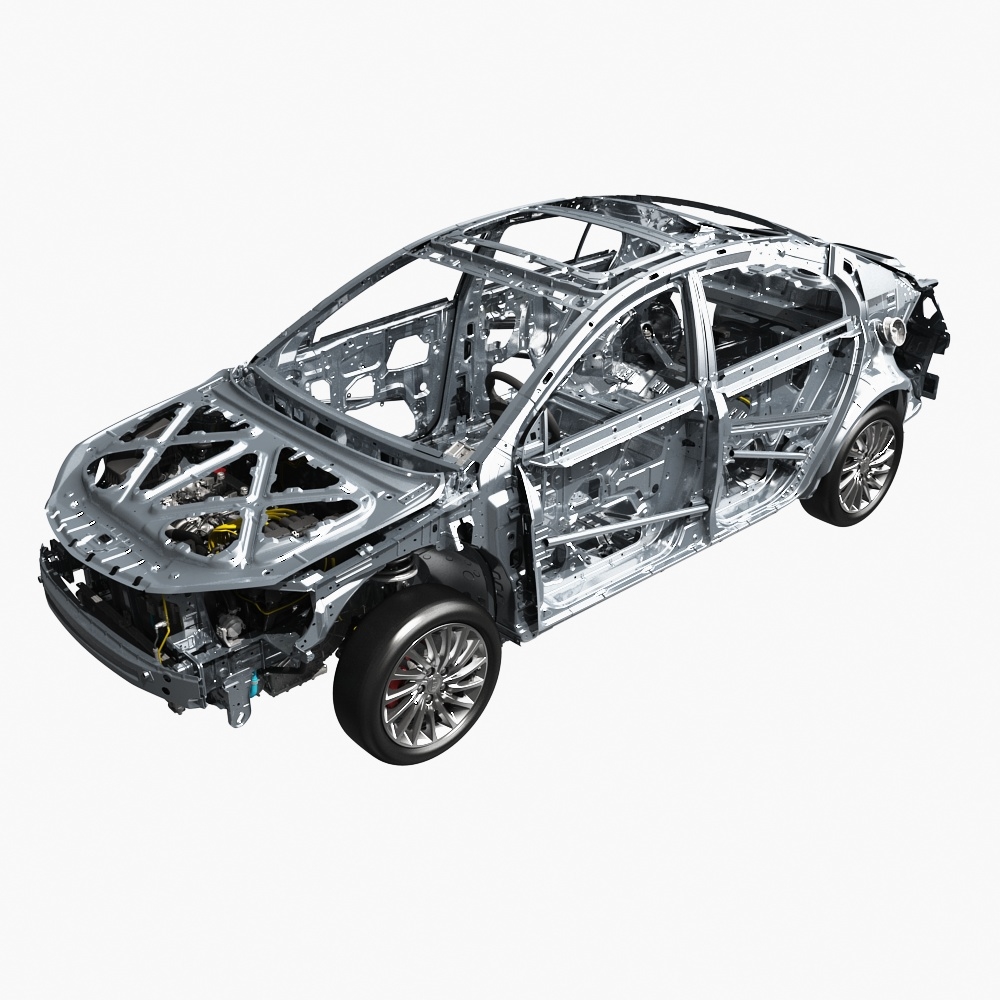 Hybrid Electric Car Frame with Chassis3D模型 - TurboSquid 1649546