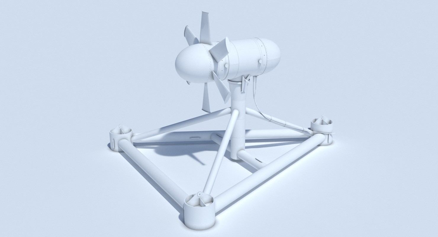 3D tidal turbines model - TurboSquid 1649622