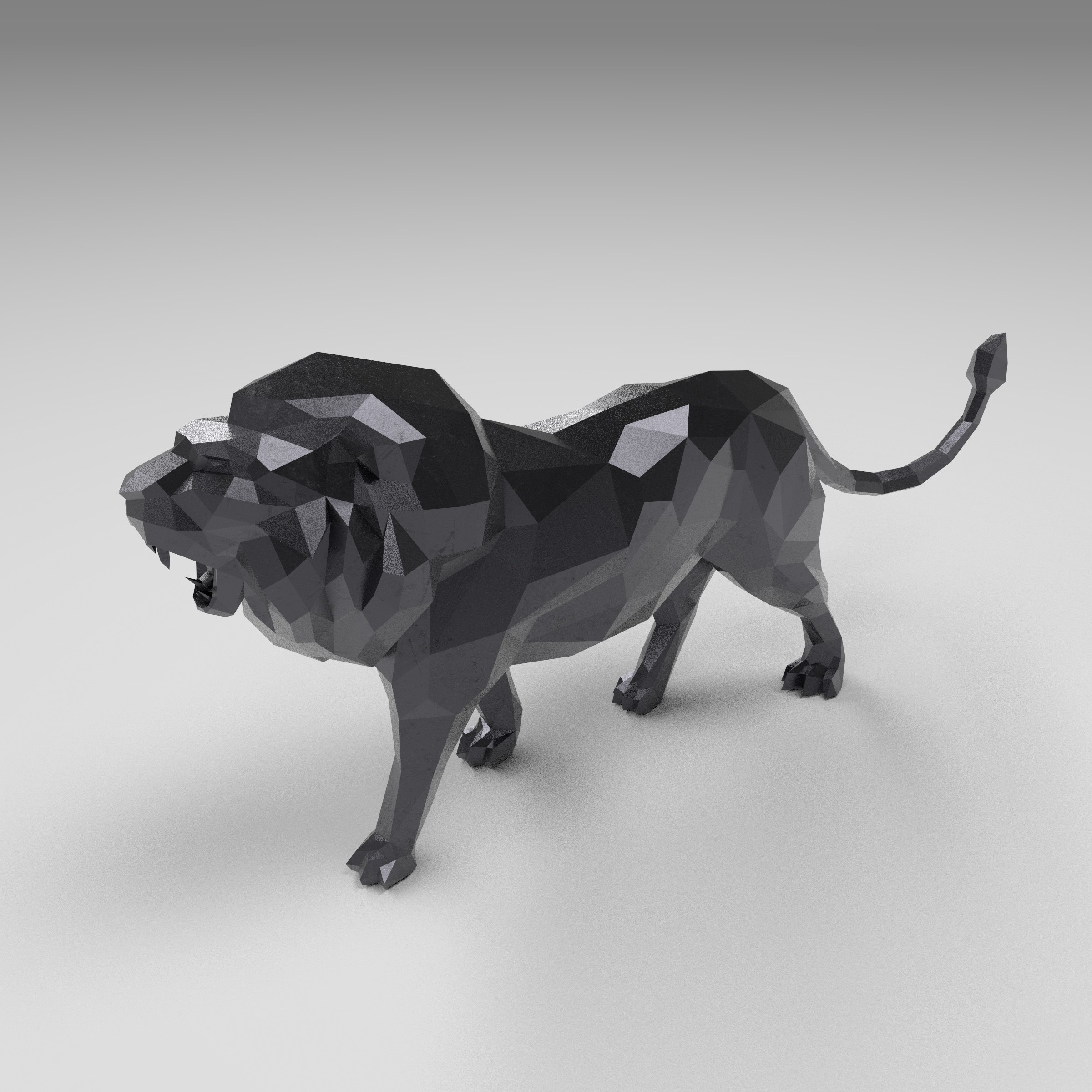 modelo 3d León rugiente de dibujos animados de Low Poly modelo 3D ...