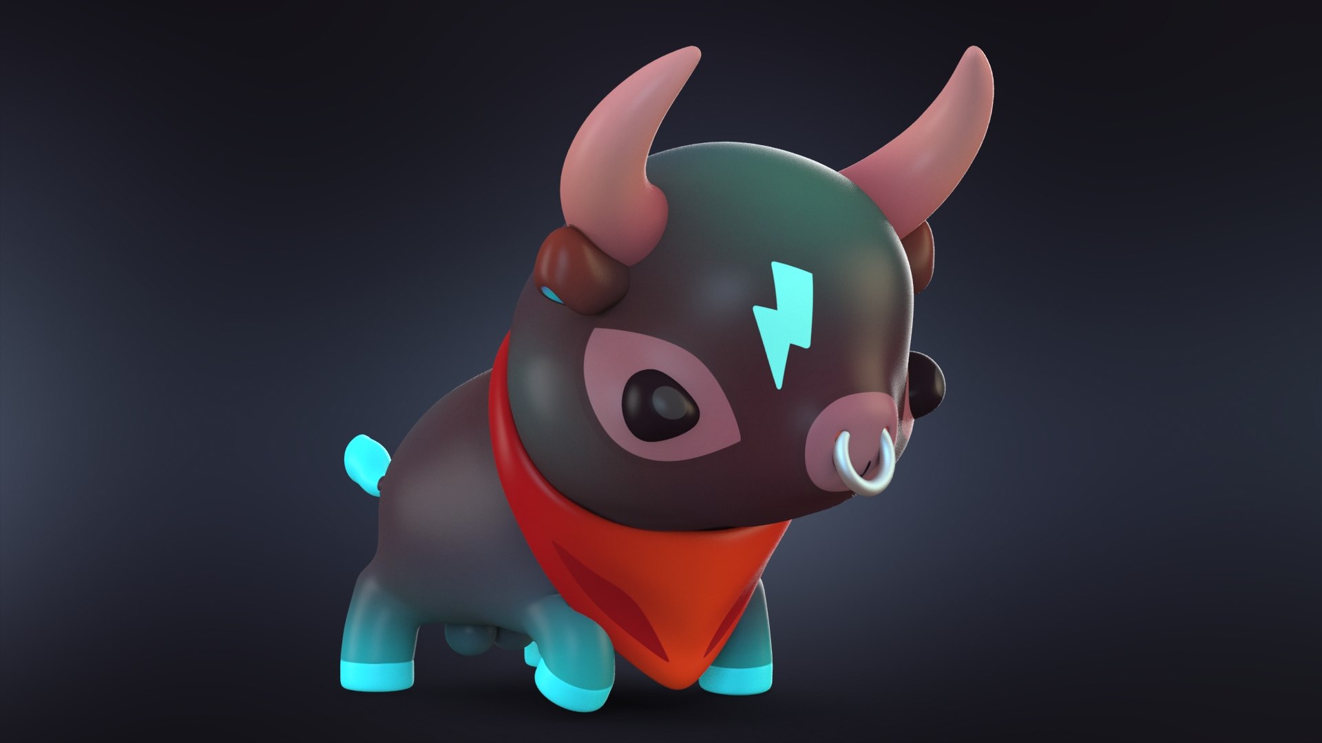 Cute cartoon bull toro 3D model - TurboSquid 1650420