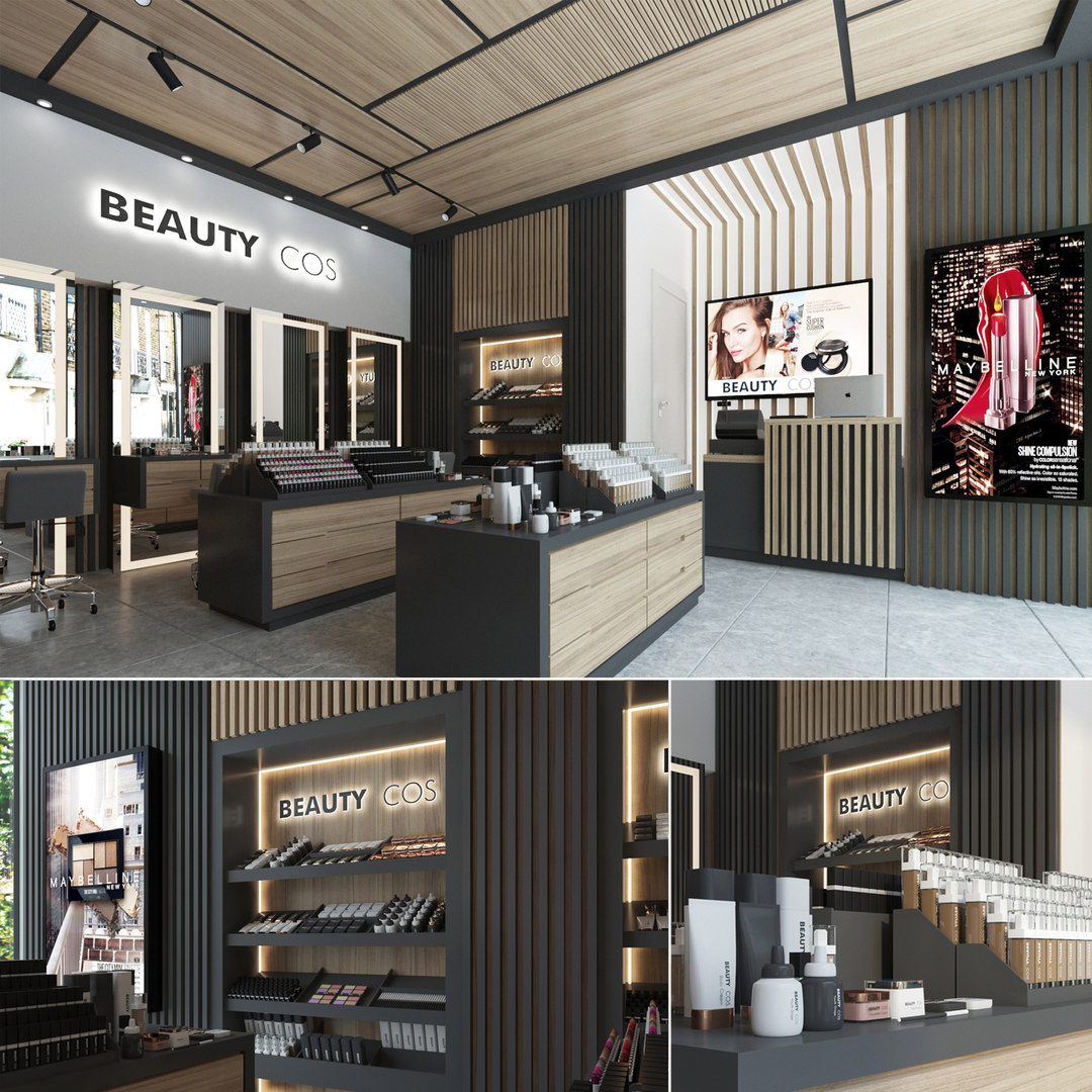 3D store interior cosmetics model - TurboSquid 1639222