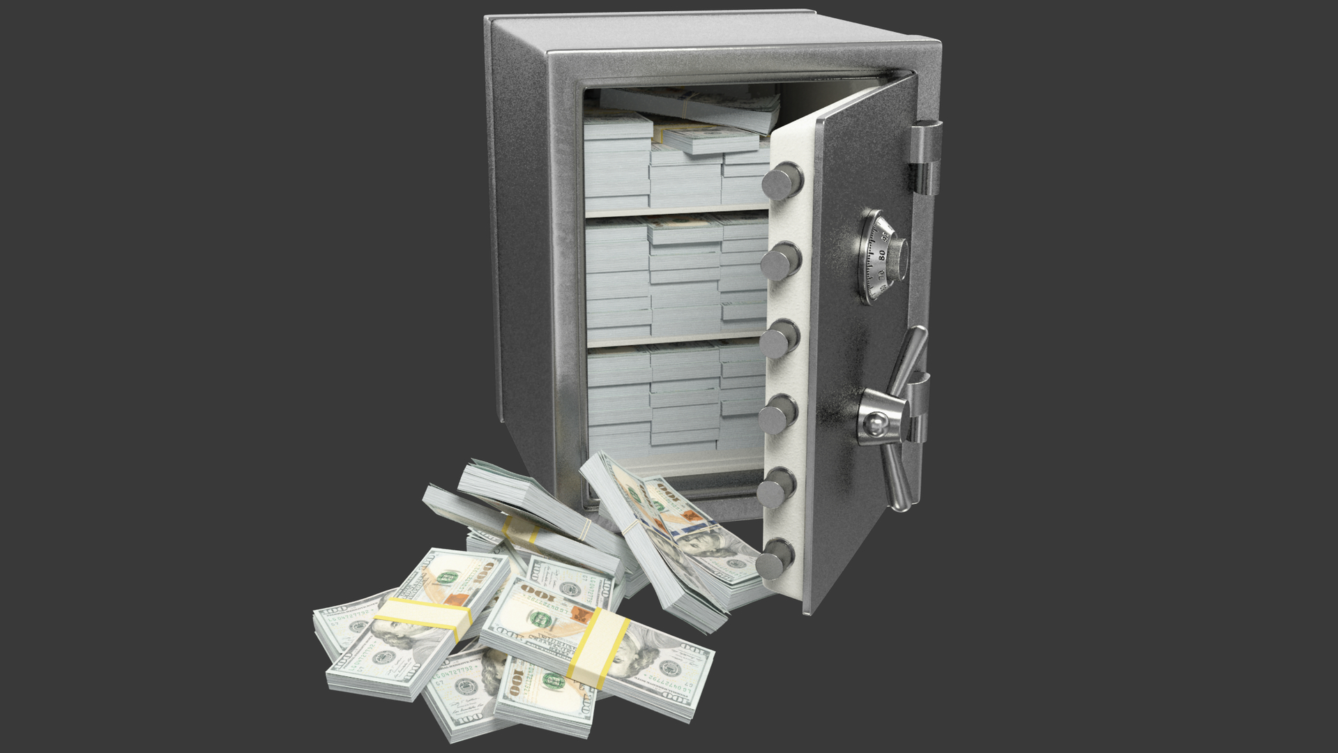 3D model safe money box banknotes - TurboSquid 1651137