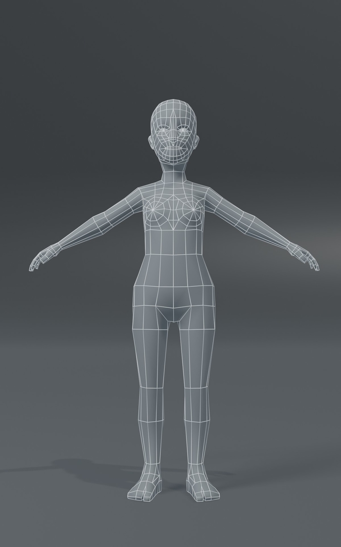 3D model girl kid body base mesh - TurboSquid 1651632