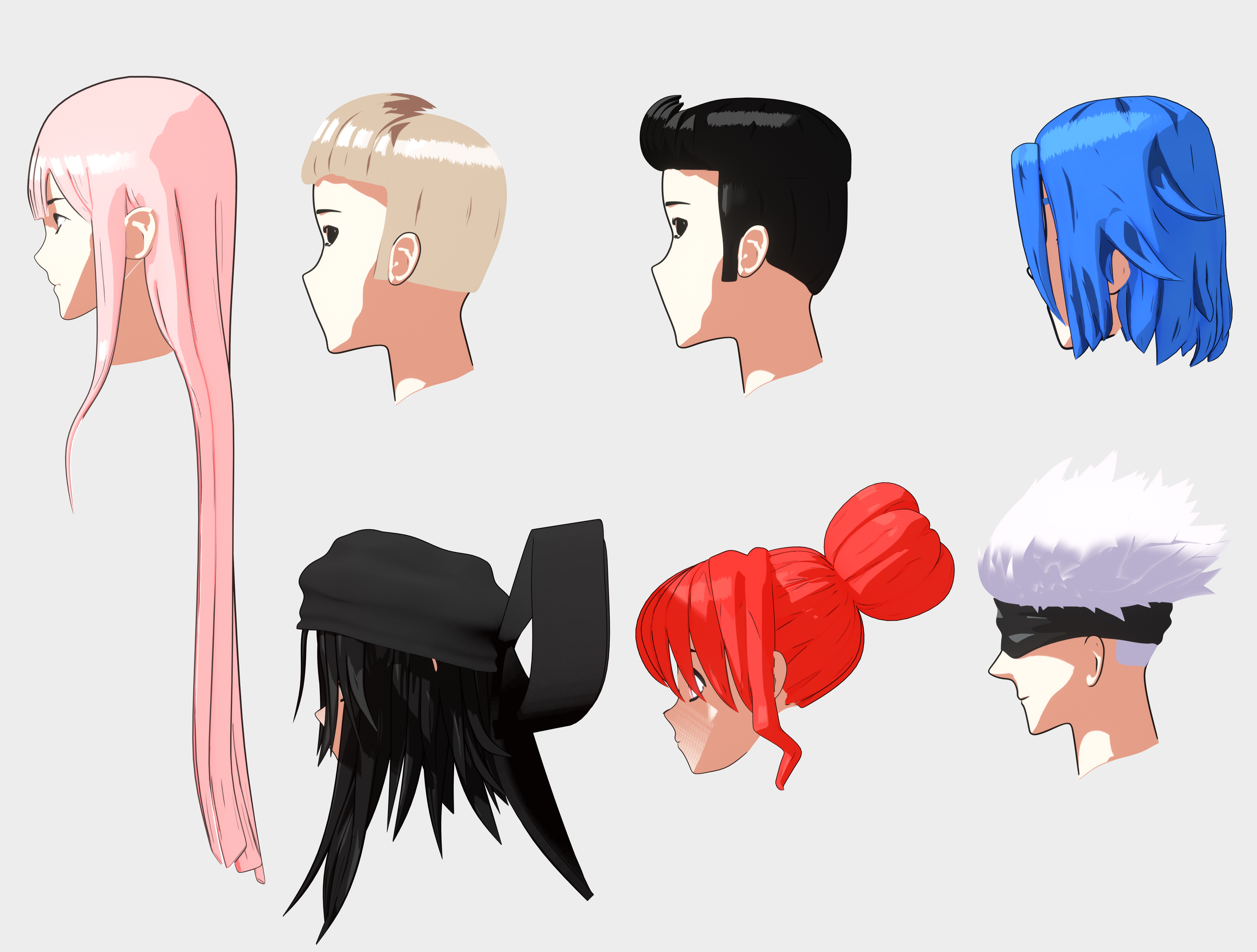 Anime hair 3D - TurboSquid 1651655