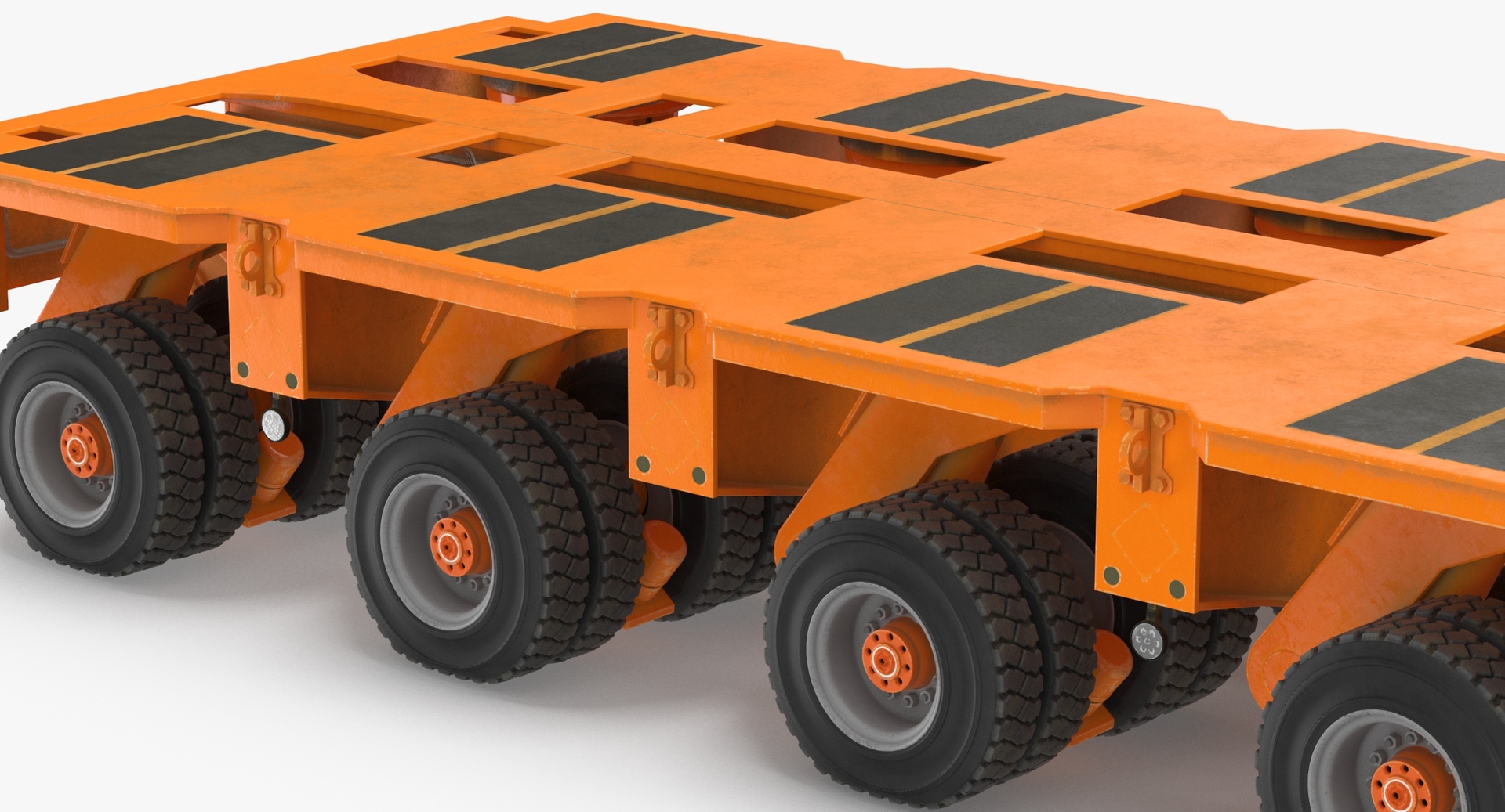 modèle 3D de 6 Axle Lines Modular Transporter Goldhofer Orange Pose 03 ...