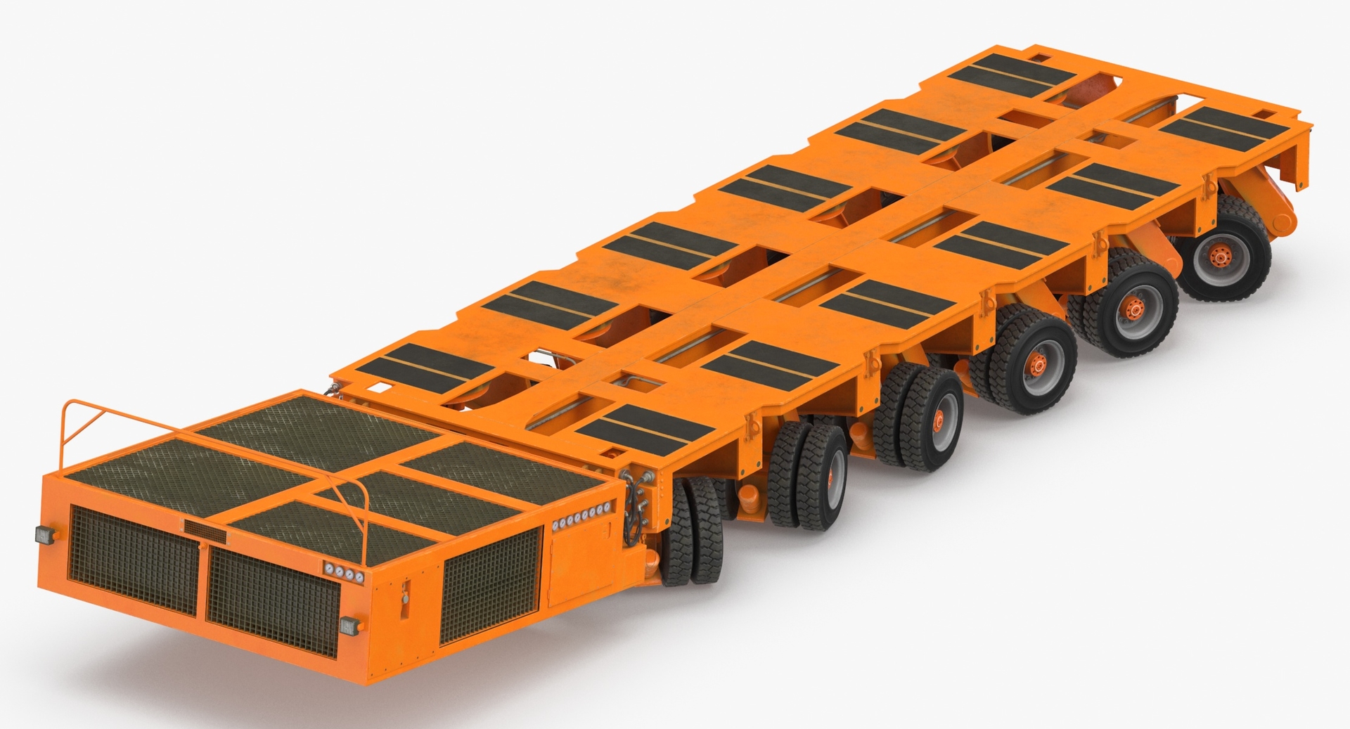 modèle 3D de Transporteur modulaire à 6 lignes Goldhofer Orange Pose 04 ...