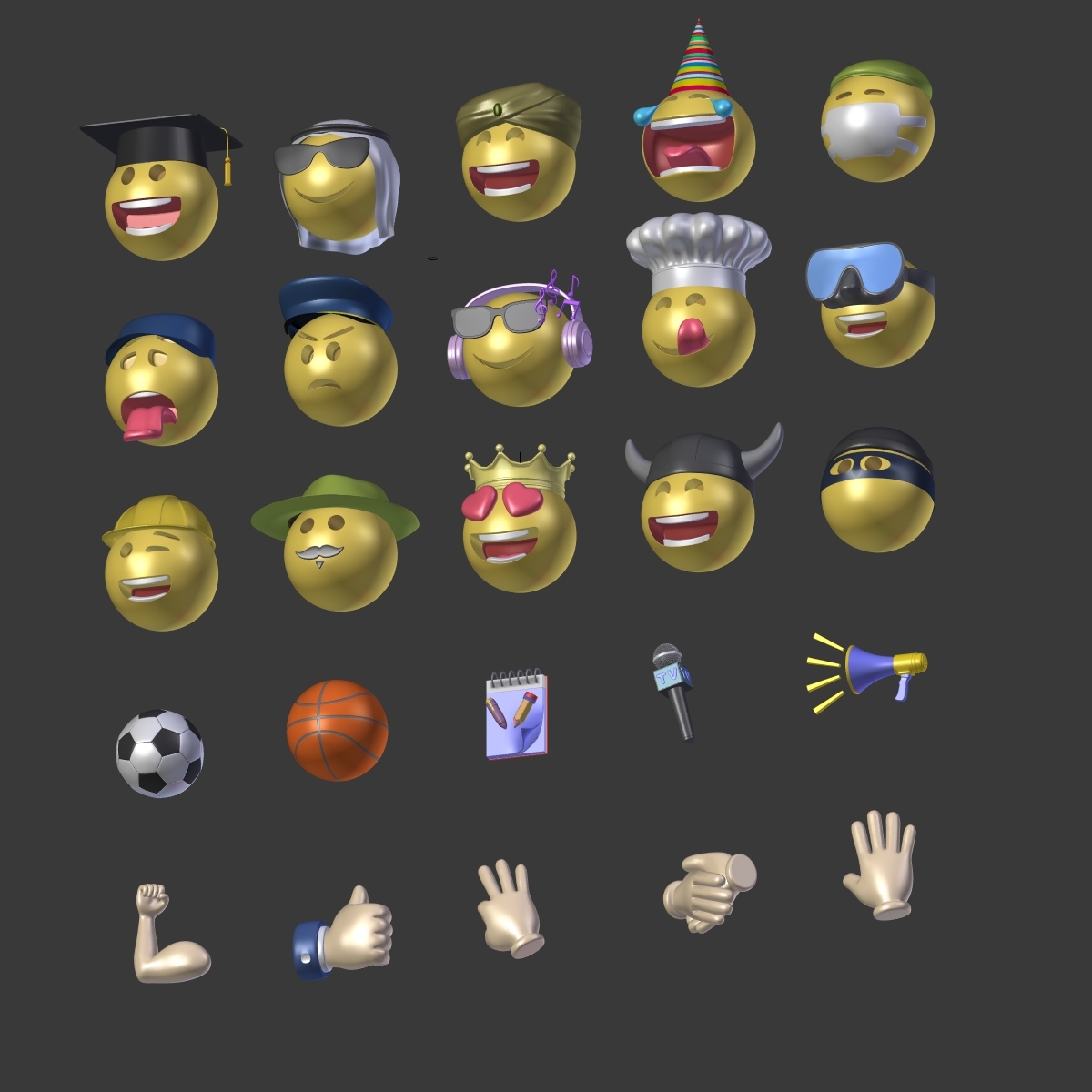 Characters emoticons 3D model - TurboSquid 1652428