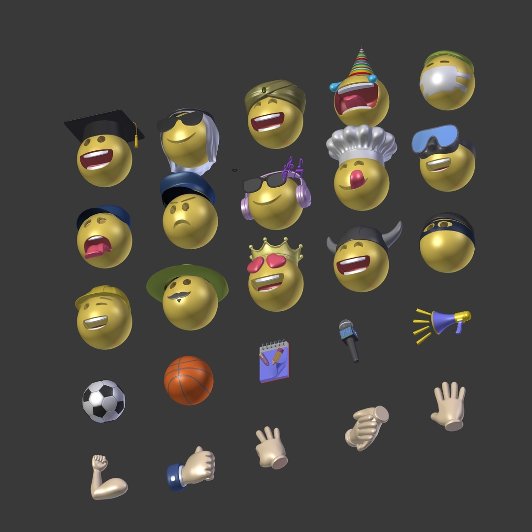 Characters emoticons 3D model - TurboSquid 1652428