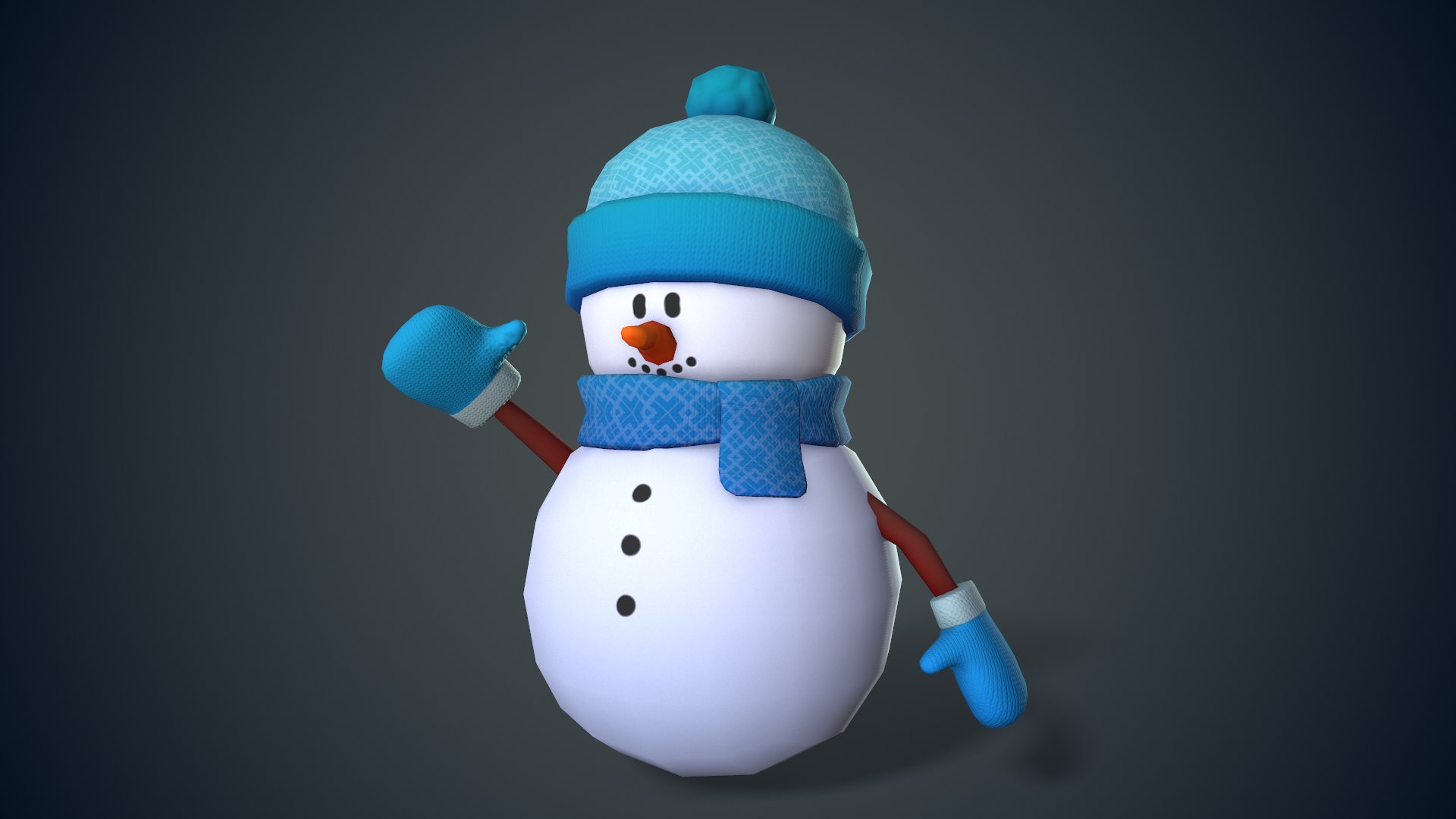 3D snowman snow cute model - TurboSquid 1652525