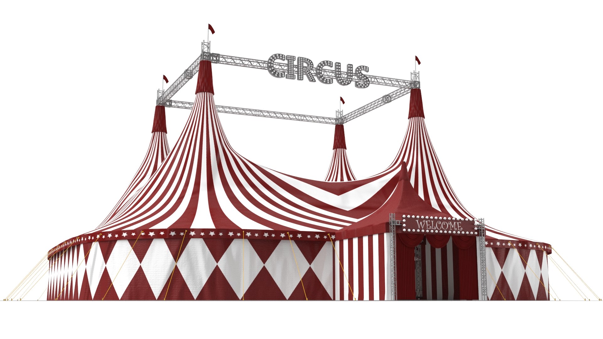 Real circus tent 3D model - TurboSquid 1653456