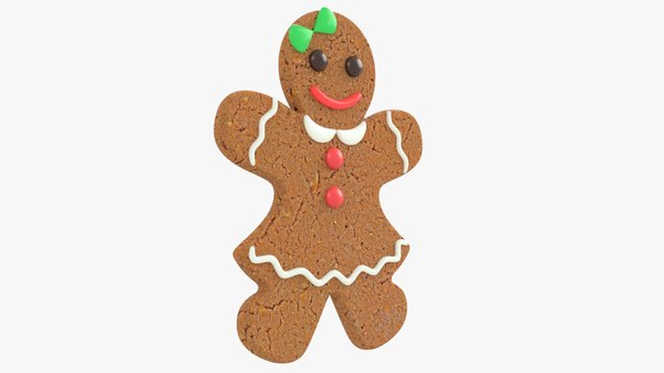 Gingerbread woman christmas cookie 3D model - TurboSquid 1653780