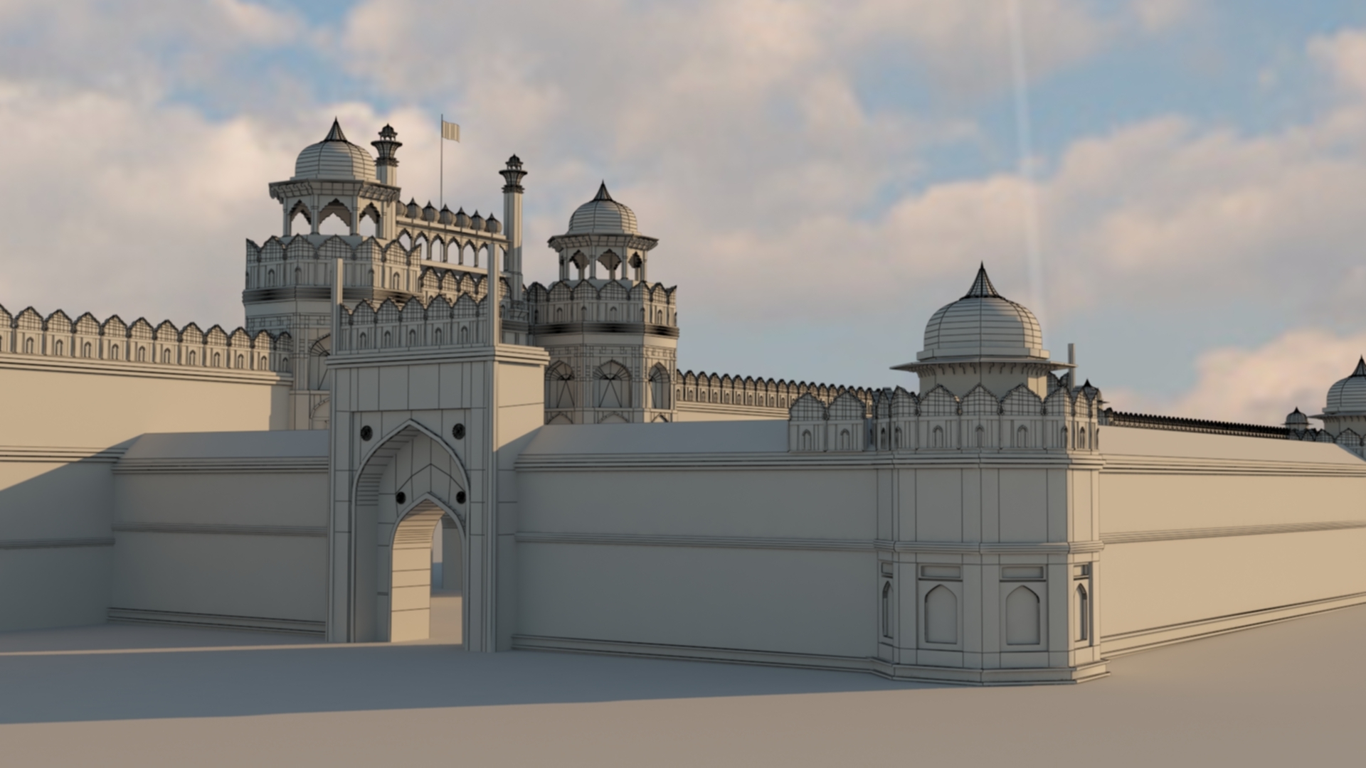 3D red fort - TurboSquid 1653903