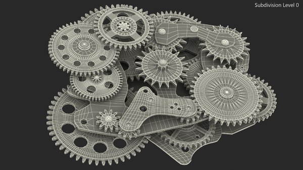 Cog gears mechanism brass 3D model - TurboSquid 1654167