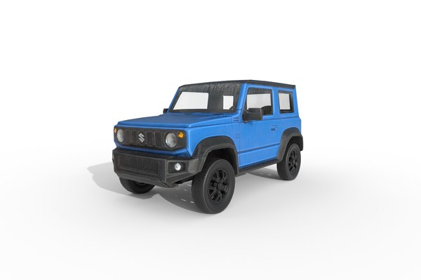 Samochód Low Poly: Suzuki Jimny Sierra 2019 Niebieski Model 3D ...