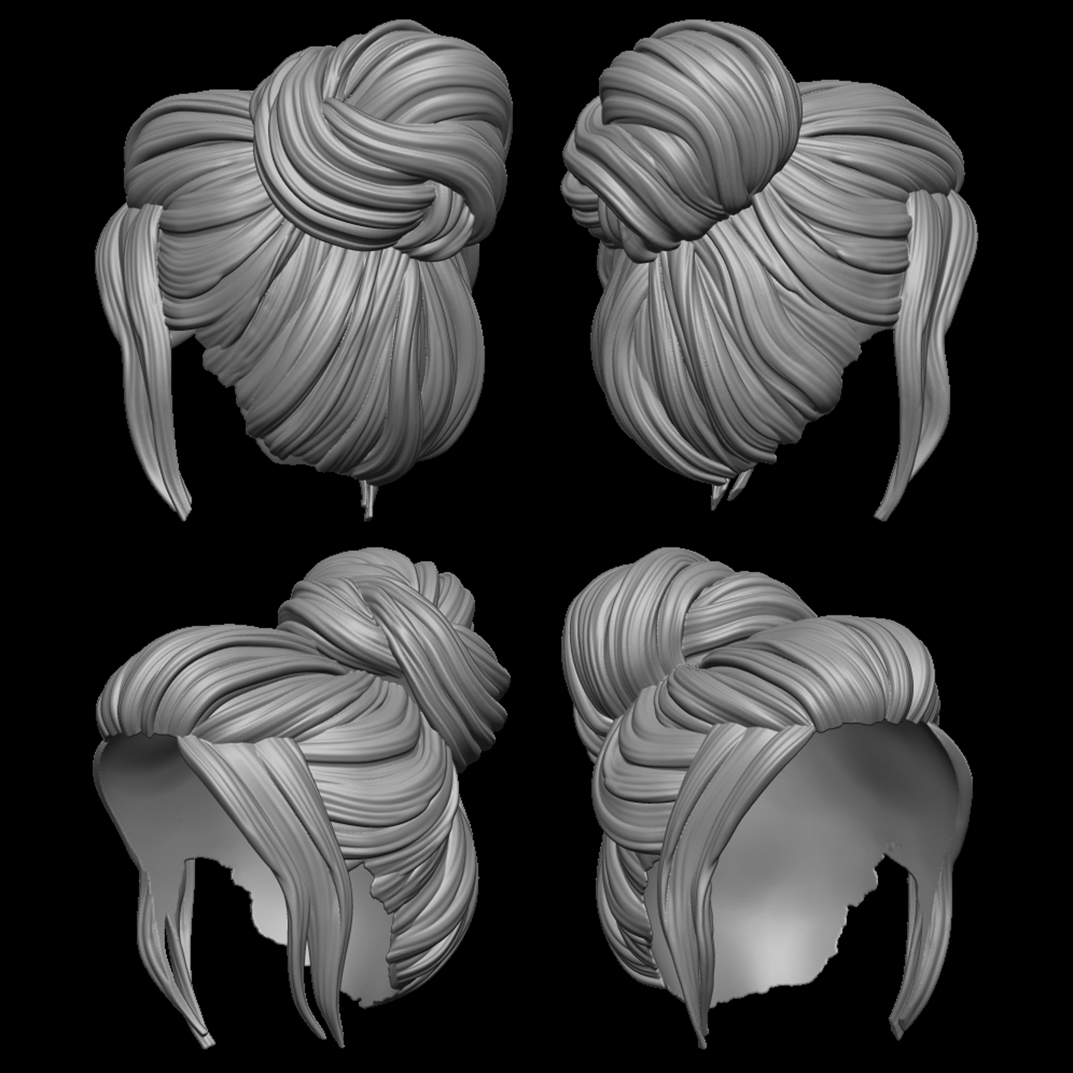 Female hair 3D model - TurboSquid 1655364
