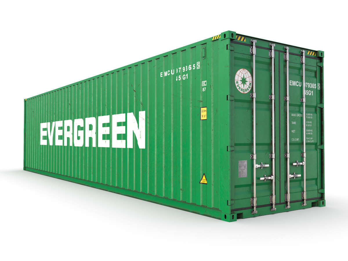 3D shipping container evergreen 40 - TurboSquid 1656120