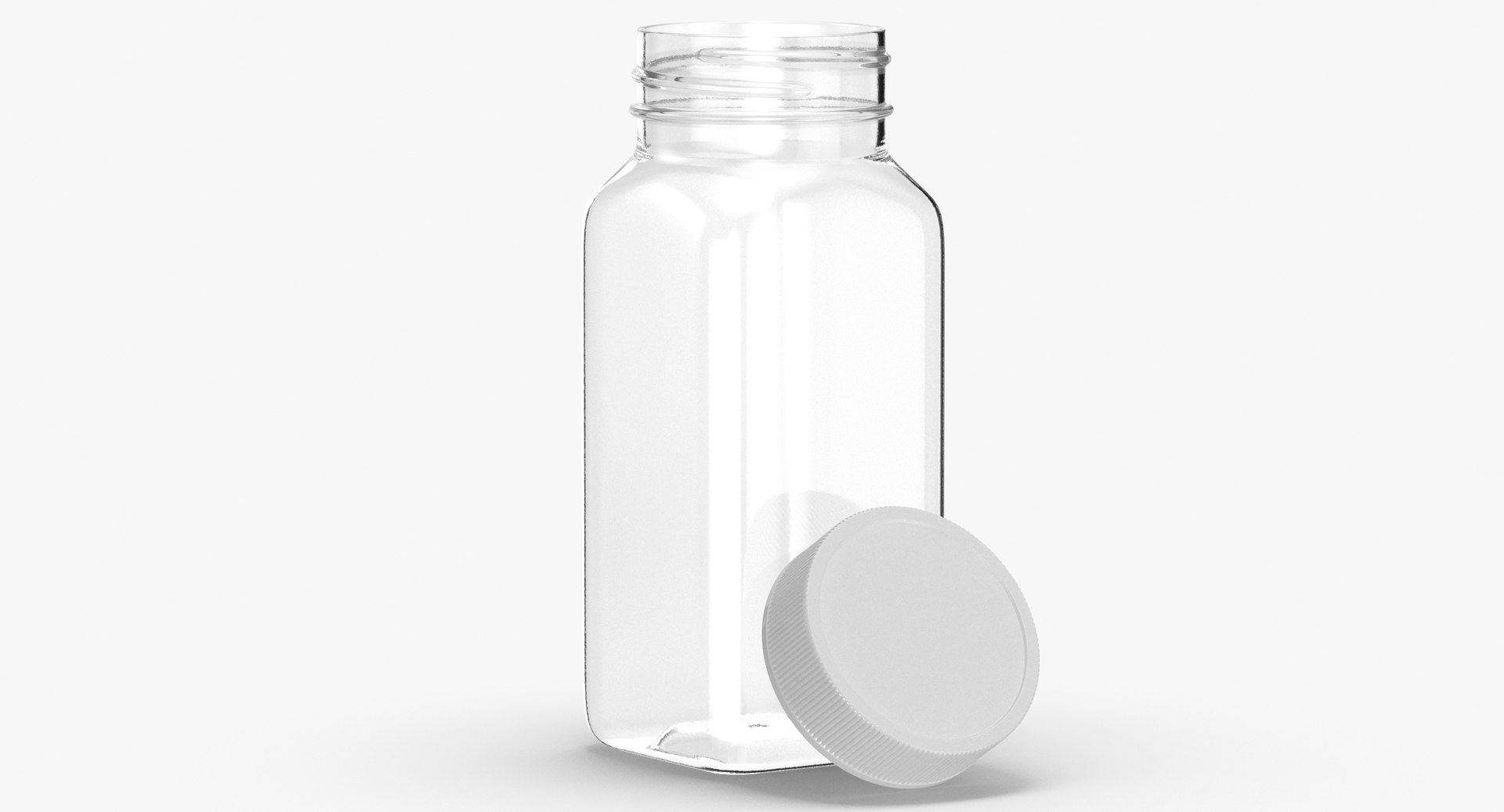 3D plastic square bottle 4oz - TurboSquid 1656116