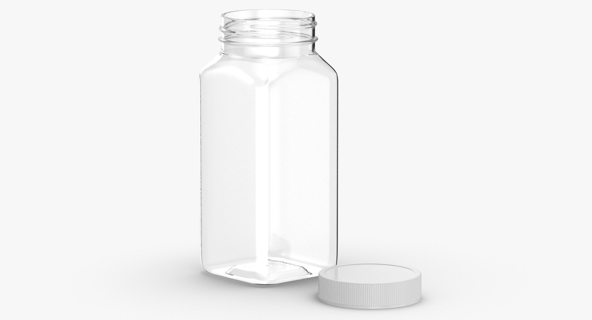 Plastic square bottle 8oz 3D model - TurboSquid 1656119