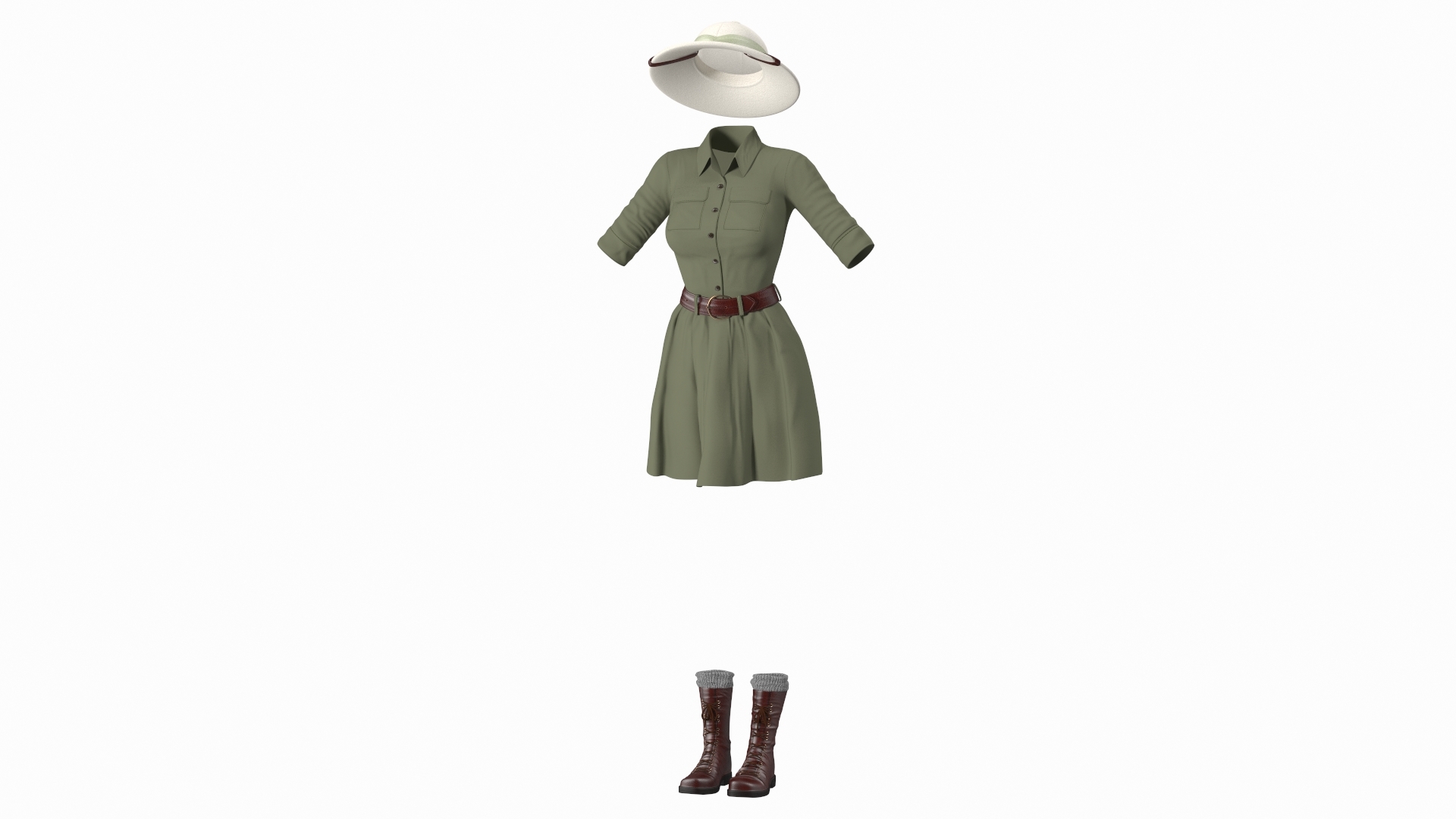 Woman explorer costume 3D model - TurboSquid 1657404